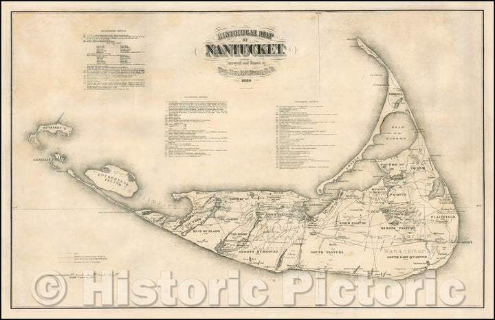 Historic Map - Historical Map of Nantucket. Surveyed and, 1886, F.C. E ...