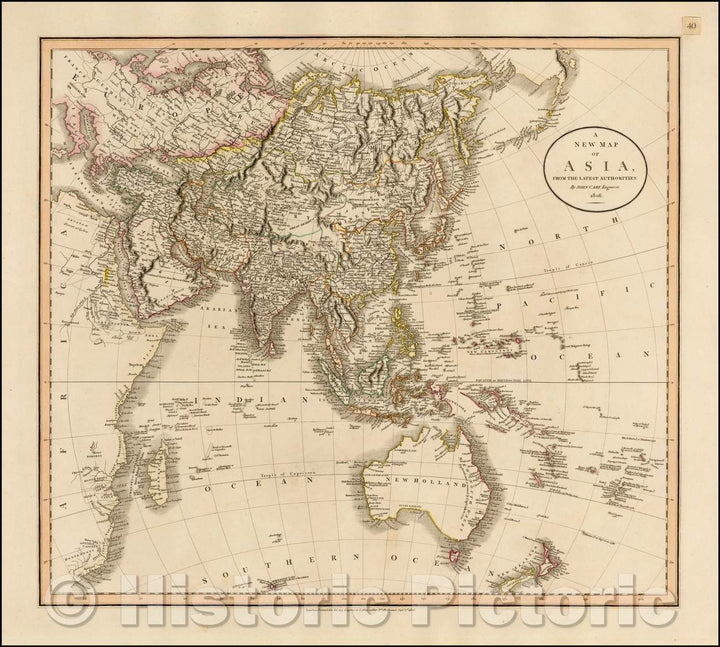 Historic Map - A New Map of Asia, From The Latest Authorities, 1806, J ...