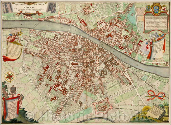 Historic Map - Pianta Della Citta di Firenze nelle seu vere misure col ...