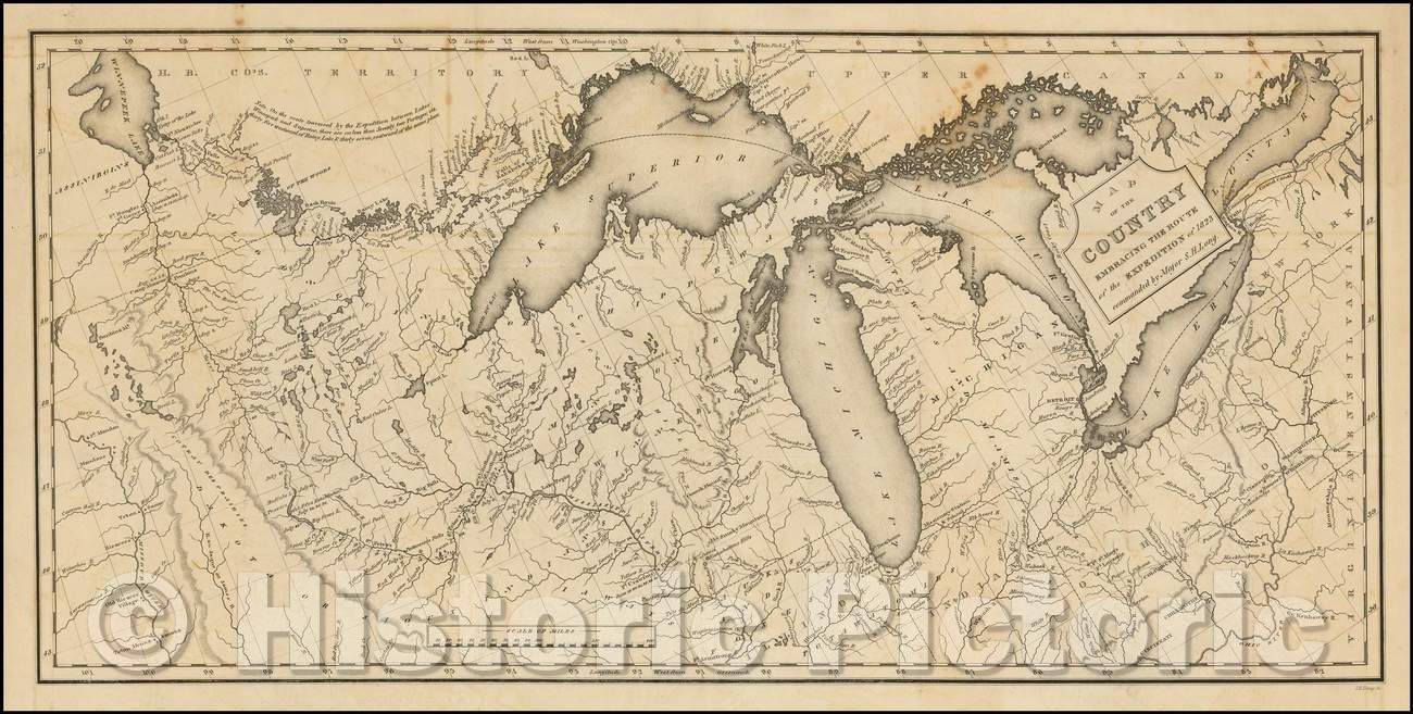 Historic Map - Map of the Country Embracing The Route of the Expeditio ...