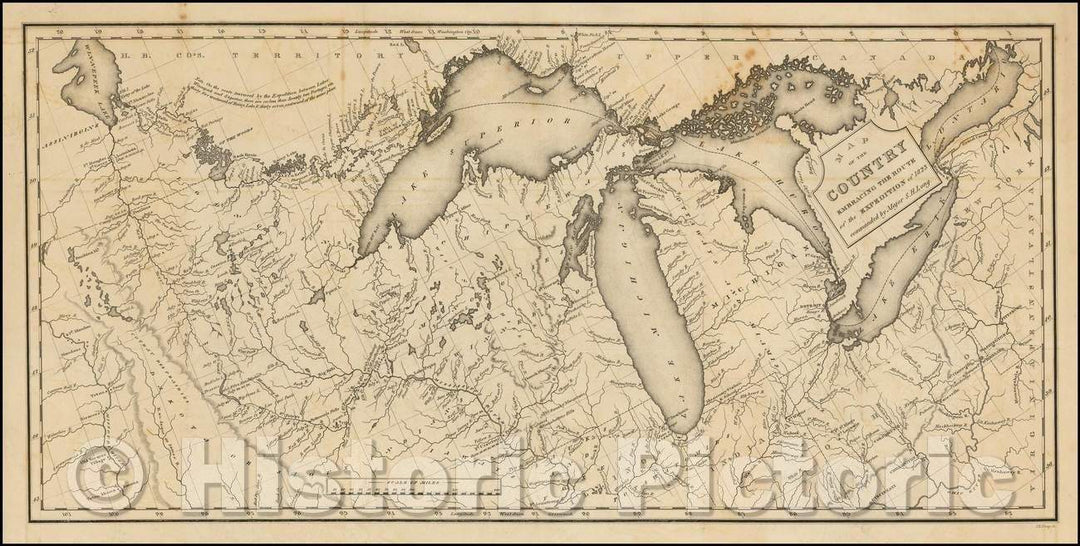 Historic Map - Map of the Country Embracing The Route of the Expeditio ...