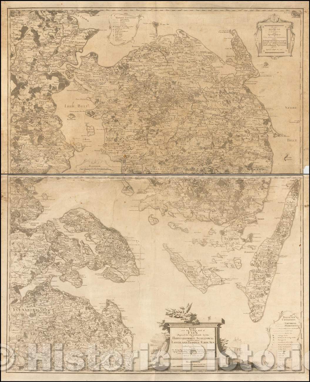 Historic Map - Kort over den nordlige Deel af Fyen/The Islands of Fyen ...