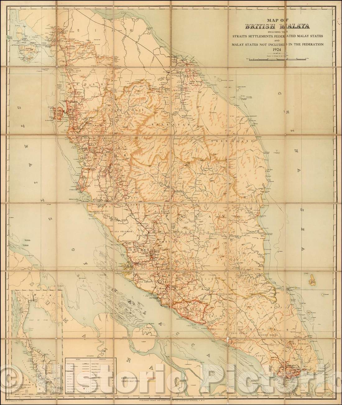 Historic Map - Map of British Malaya Including The Straits Settlements ...