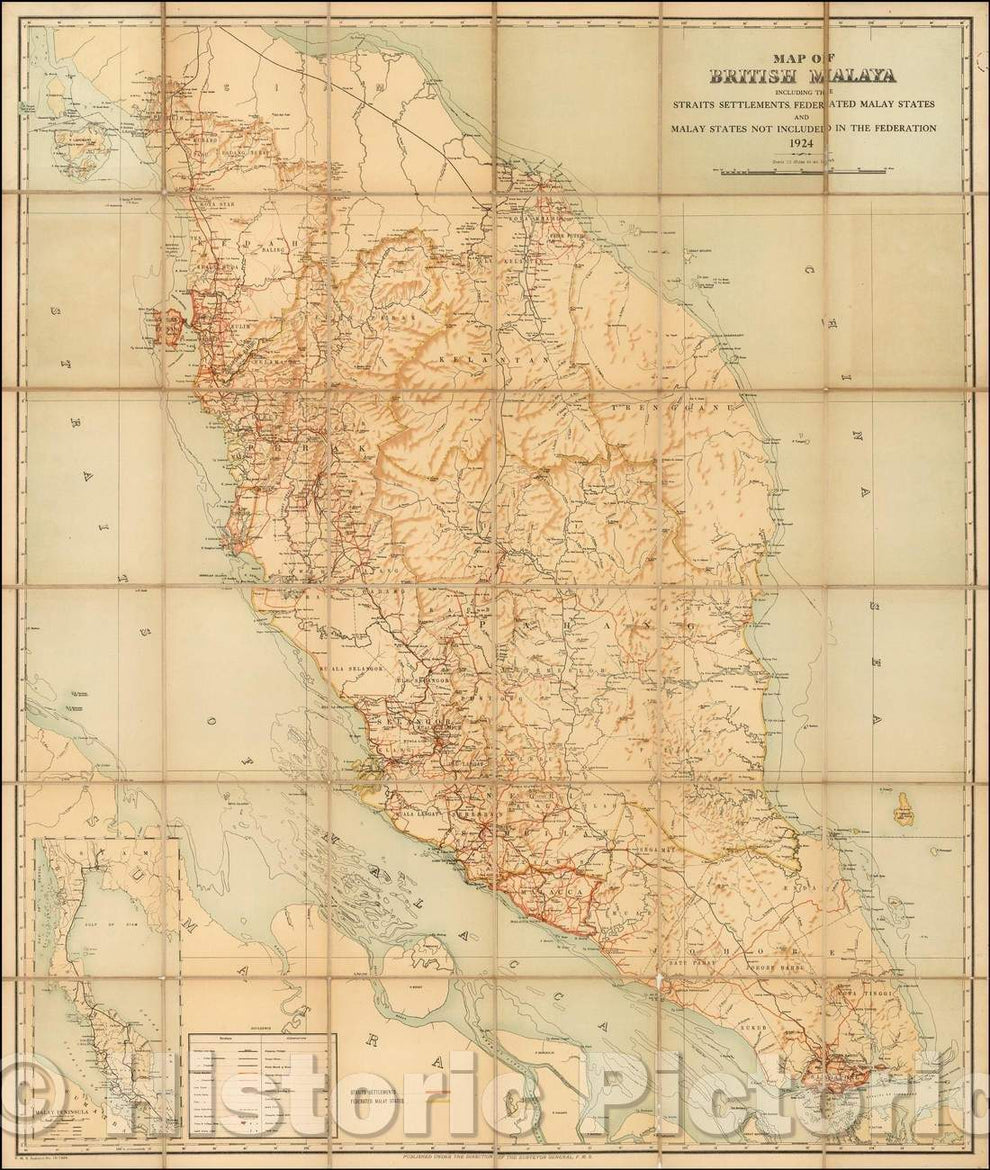 Historic Map - Map of British Malaya Including The Straits Settlements ...