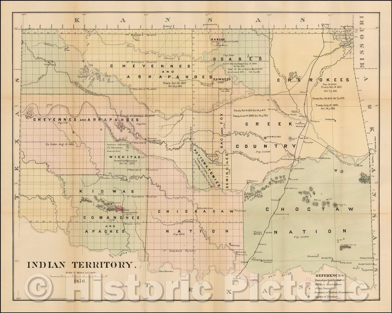 Historic Map - Indian Territory, 1876, Lehman & Bolton v2 – Historic ...