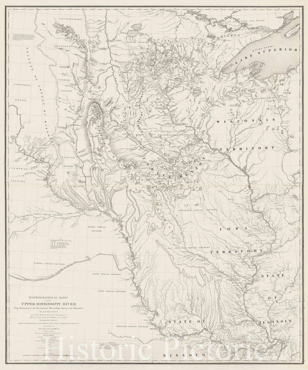 Historic Map - Hydrographical Basin of the Upper Mississippi River fro ...