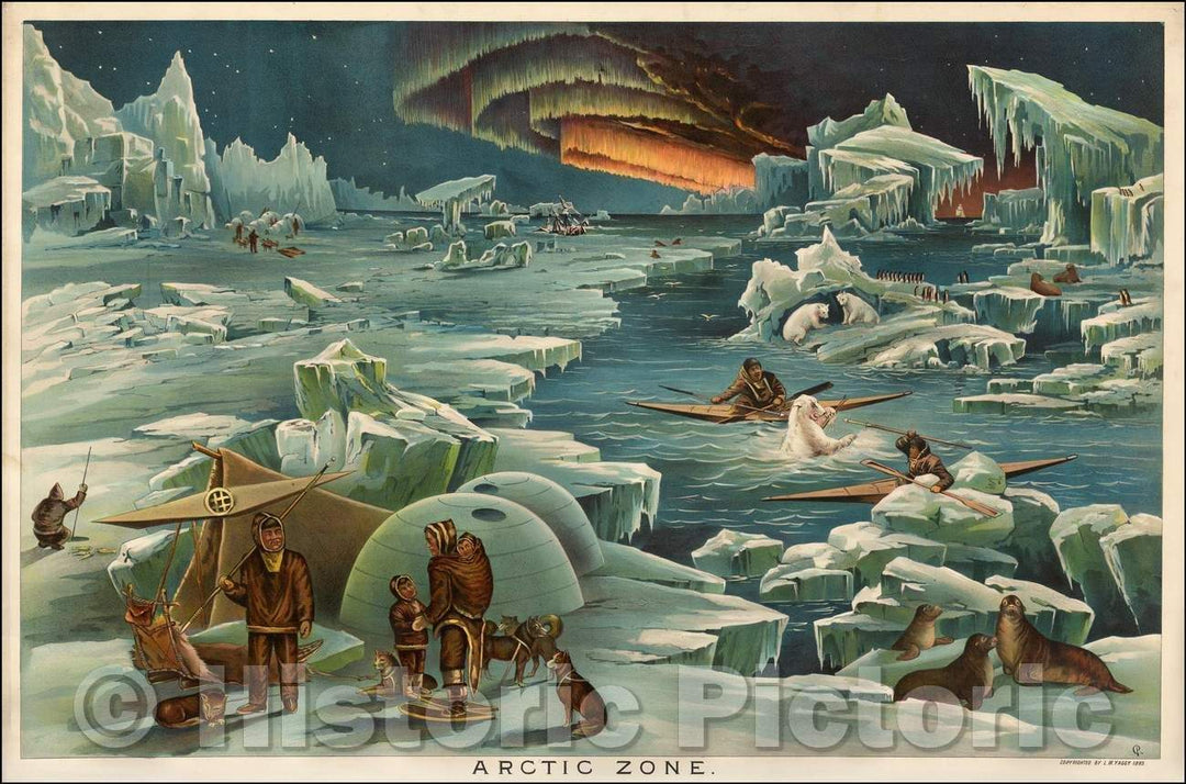 Historic Map - Arctic Zone, 1893, Levi W. Yaggy - Vintage Wall Art ...