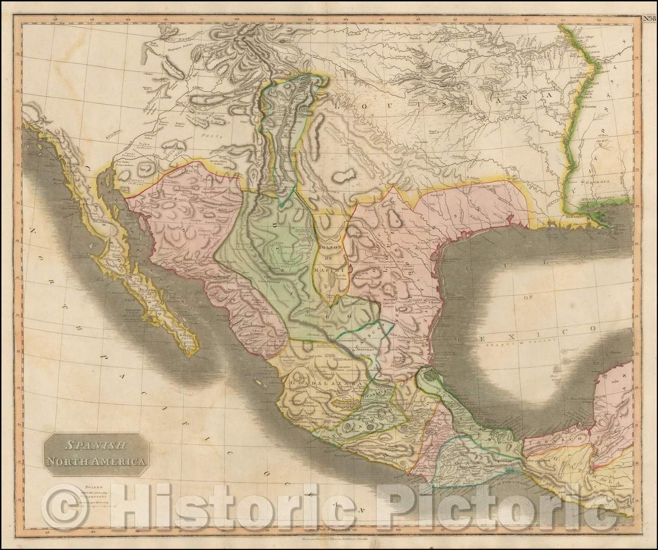 Historic Map - Spanish North America, 1814, John Thomson v3 – Historic ...