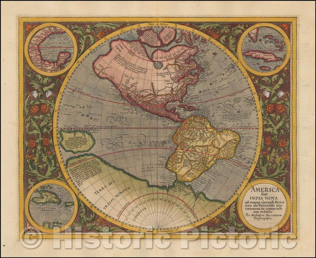 Historic Map - America sive India Nova ad magnae Gerardi Mercatoris av – Historic Pictoric