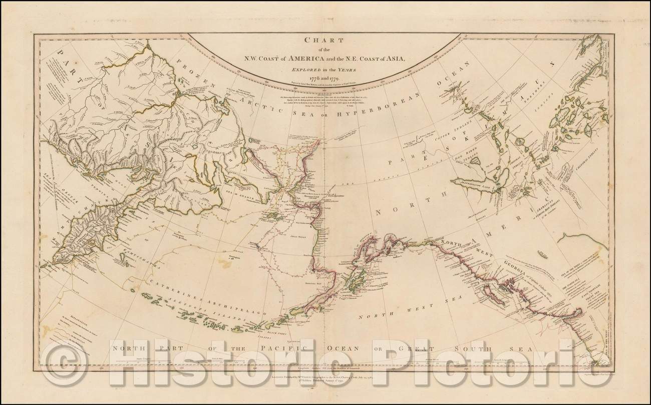 Historic Map - Chart of the NW Coast of America and the NE Coast of As ...