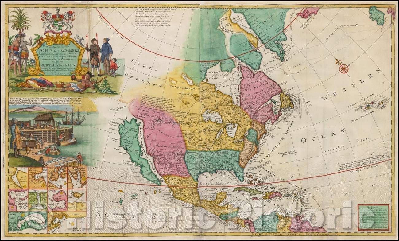 Historic Map - This Map of North America According To Ye Newest and Mo ...