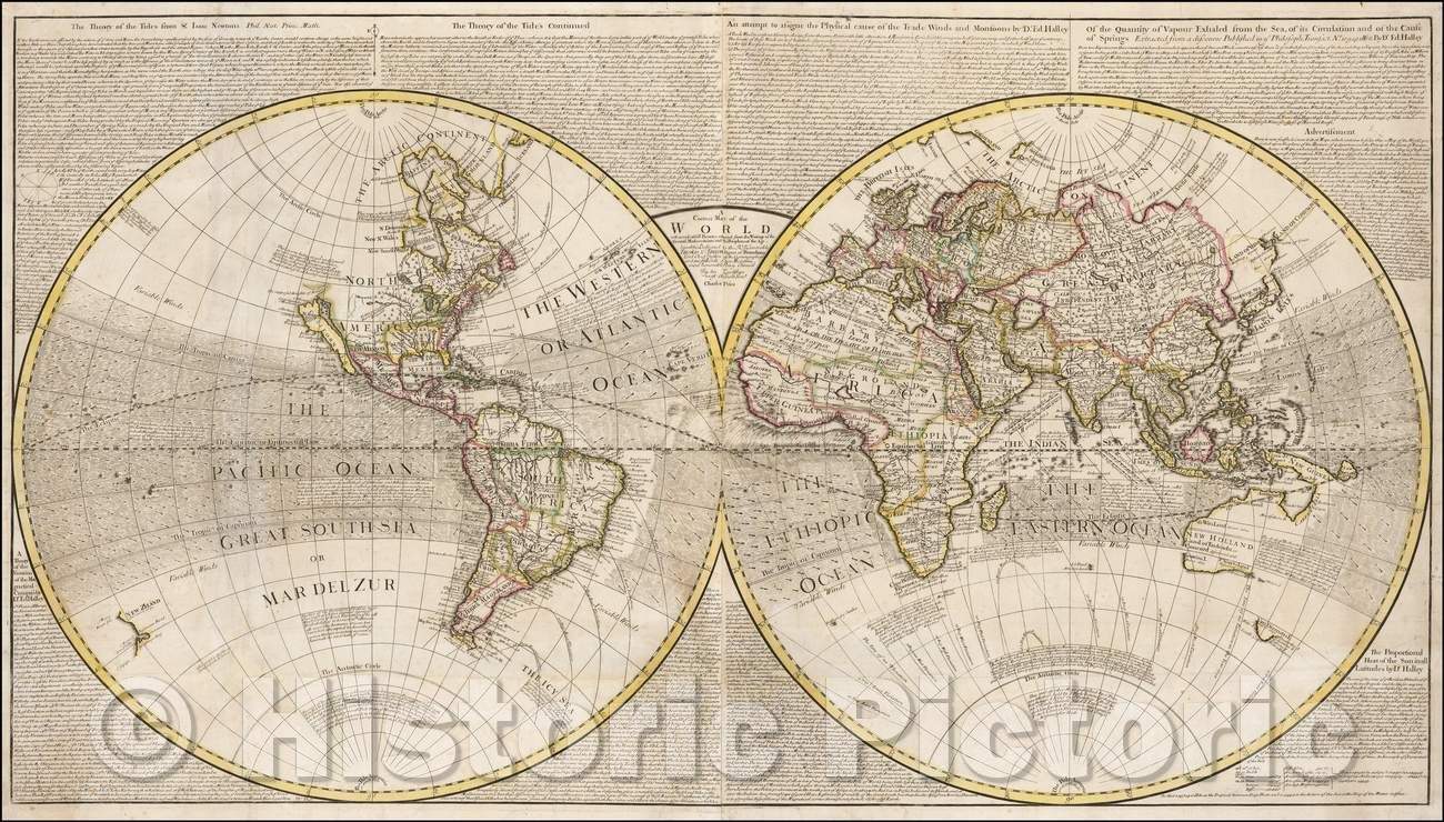 Historic Map - A Correct of the World with several usefull Theories ex ...