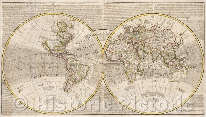 Historic Map - A Correct of the World with several usefull Theories ex ...