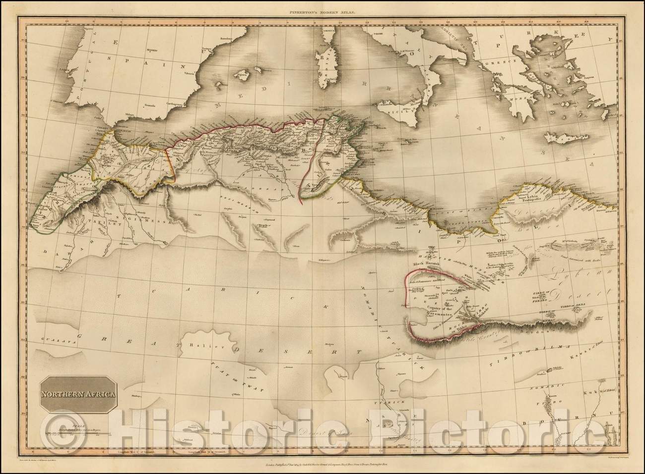 Historic Map - Northern Africa, 1815, John Pinkerton - Vintage Wall Ar ...