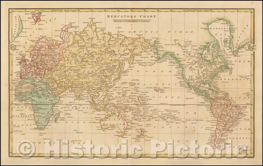 Historic Map - Mercators Chart, 1808, Robert Wilkinson v4 – Historic ...