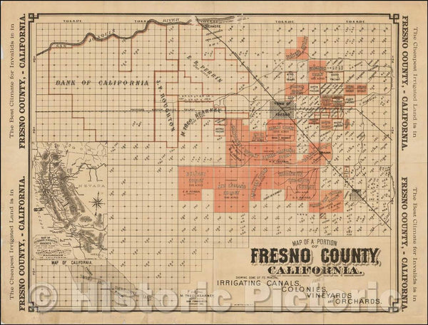 Historic Map - Map of a Portion of Fresno County California. Showing S ...