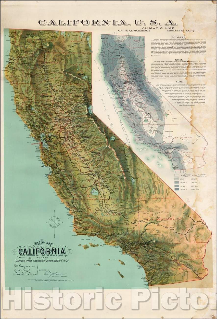 Historic Map - Map of California by California-Paris Exposition Commis ...
