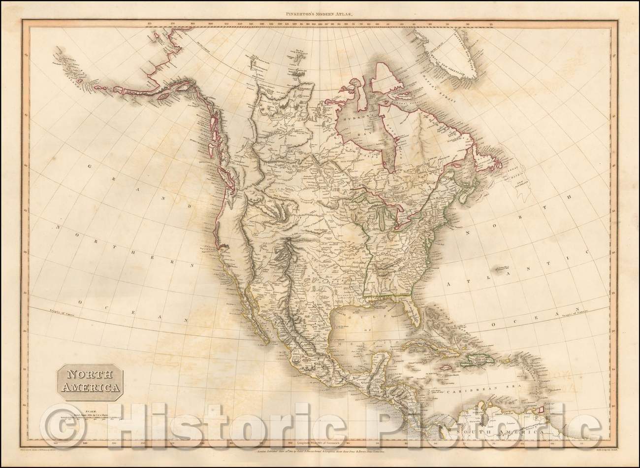 Historic Map - North America, 1815, John Pinkerton v1 – Historic Pictoric