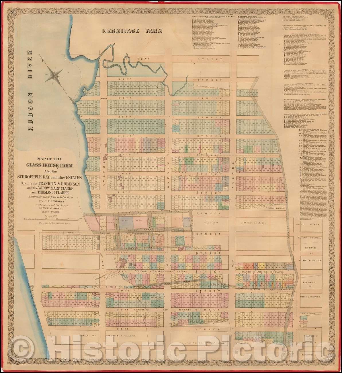 Glass House Farm Chelsea Hell's Kitchen 1873 Map Print – Historic Pictoric