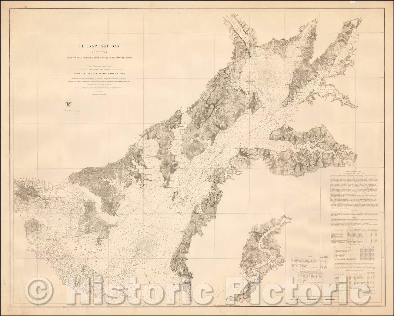 Historic Map - Chesapeake Bay Sheet No. 1 From The Head of the Bay To ...