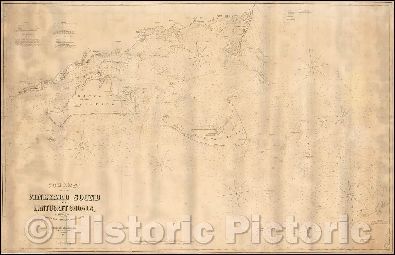Historic Map - Chart of the Vineyard Sound and Nantucket Shoals, Surve ...