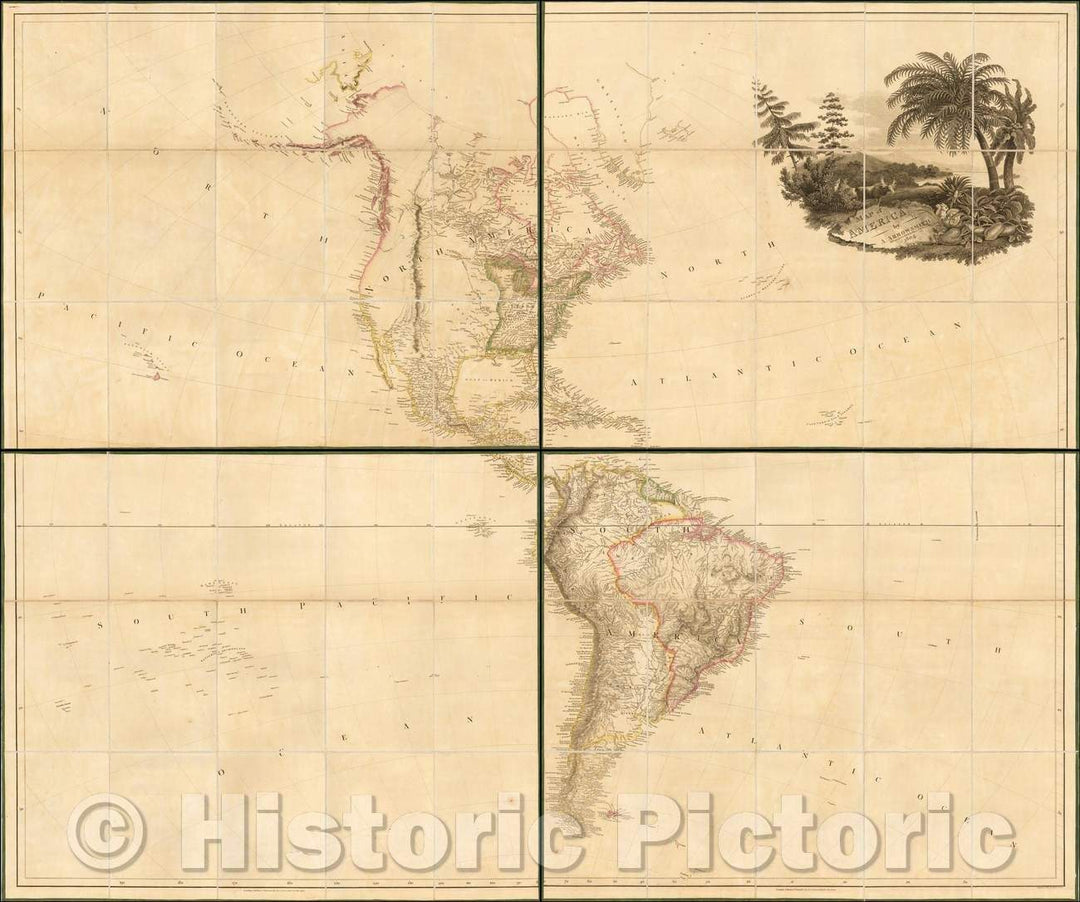 Historic Map - Map of America, 1804, Aaron Arrowsmith - Vintage Wall A ...