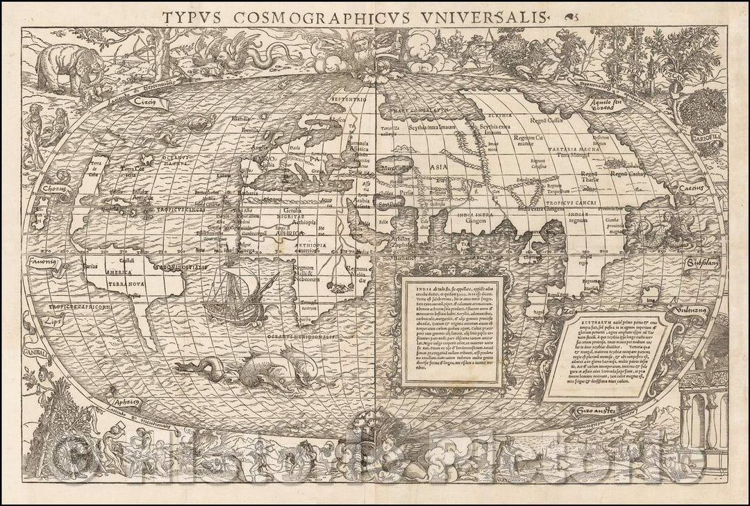 Historic Map - Typus Cosmographicus Universalis, 1532, Sebastian M?nst ...