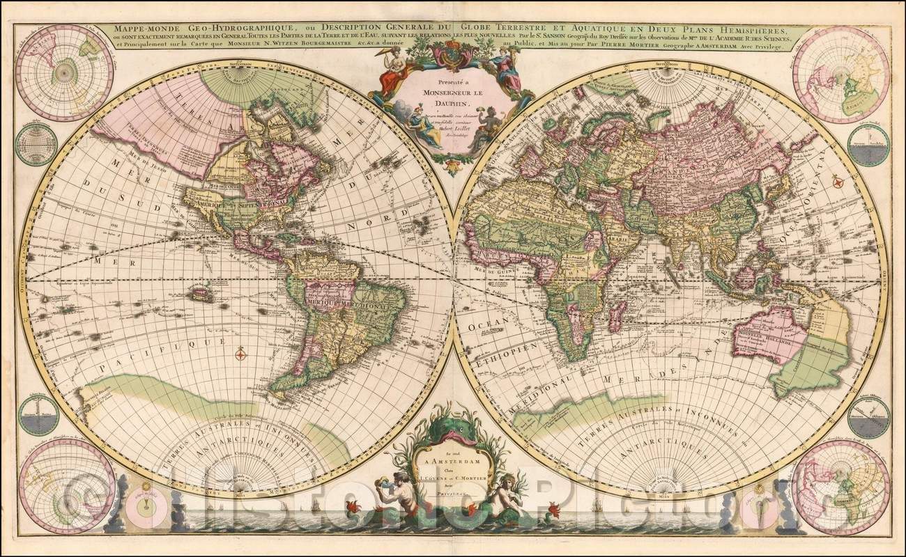 Historic Map - Mappe-Monde Geo-Hydrographique, ou Description Generale - Historic Pictoric