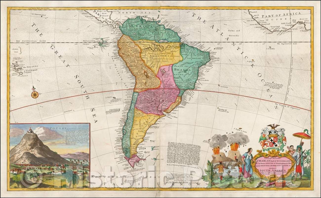 Historic Map - Map of South America, According to the Newest and Most ...