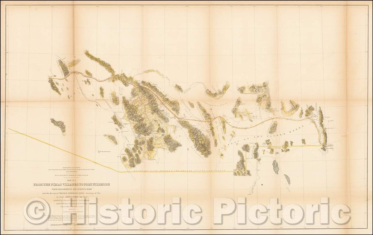 Historic Map - Map No. 2 From the Pimas Villages to Fort Fillmore, 185 ...