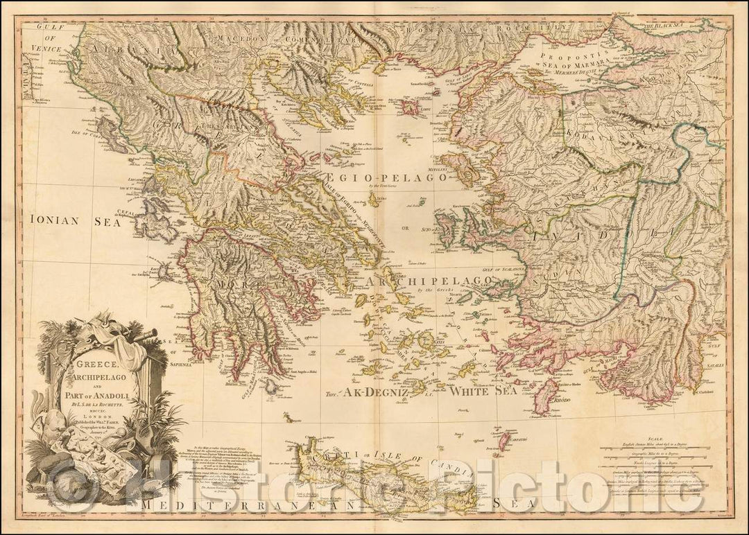 Historic Map - Greece. Archipelago and Part of Anadoli, 1791, William ...