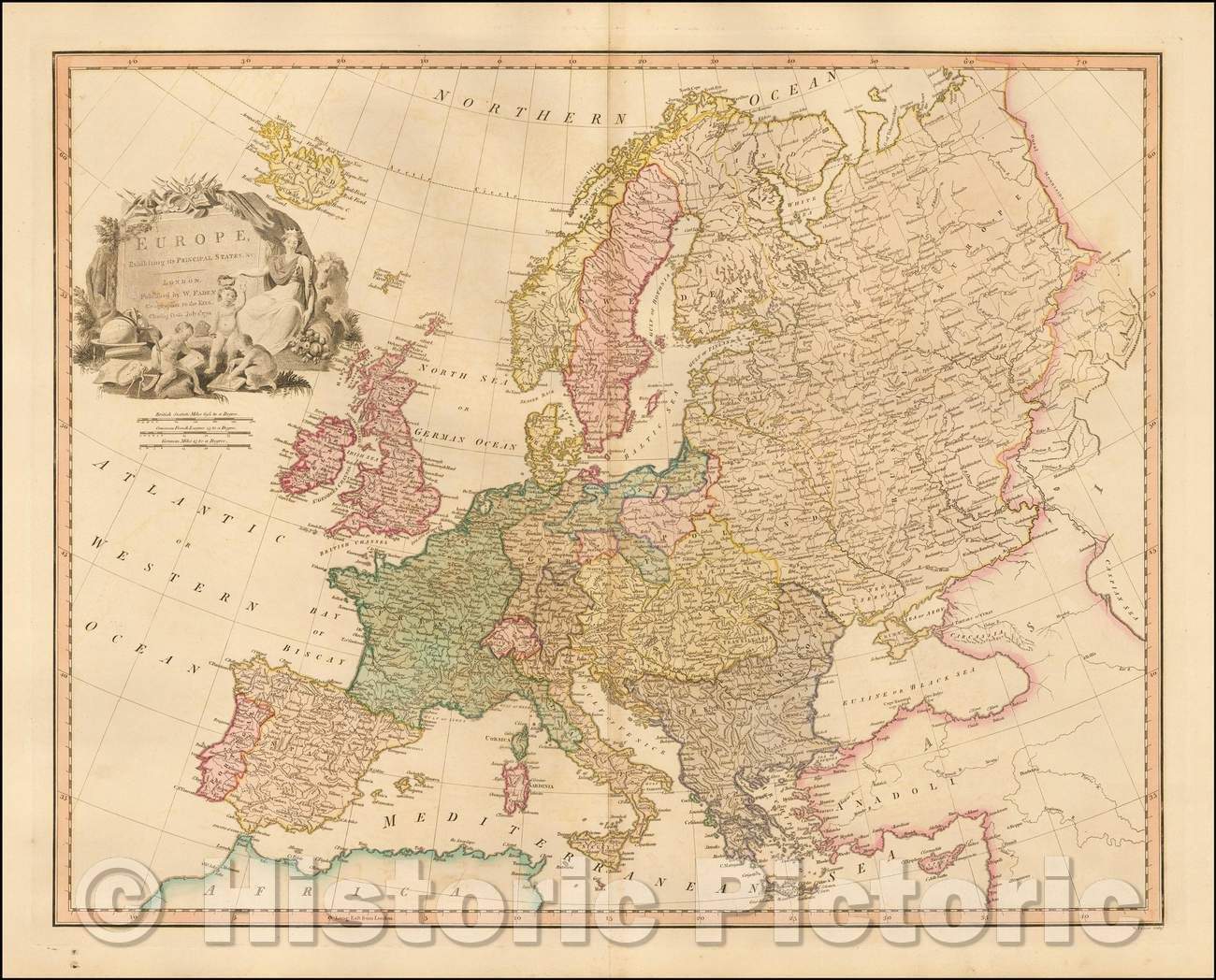 Historic Map - Europe, Exhibiting its Principal States, 1791, William ...