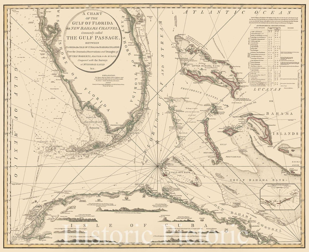 Historic Map - A Chart of the Gulf of Florida or New Bahama Channel, C ...