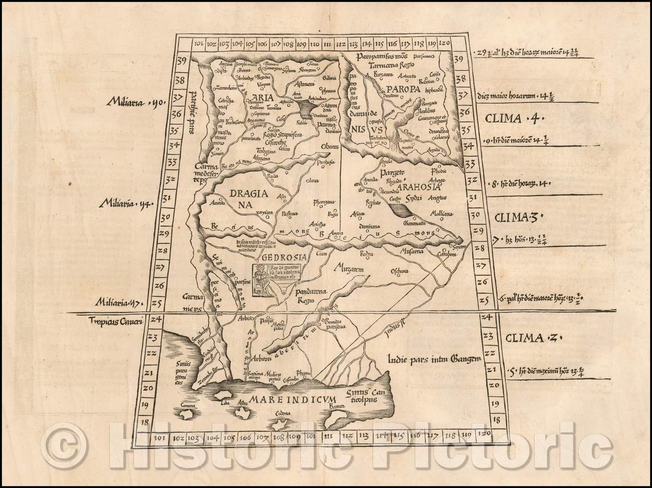 Historic Map - Tabula IX Asiae Pakistan & India, 1535, Lorenz Fries v2 ...