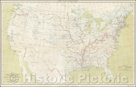 Historic Map - Map Showing The Navigable Depths of the Rivers of the U ...