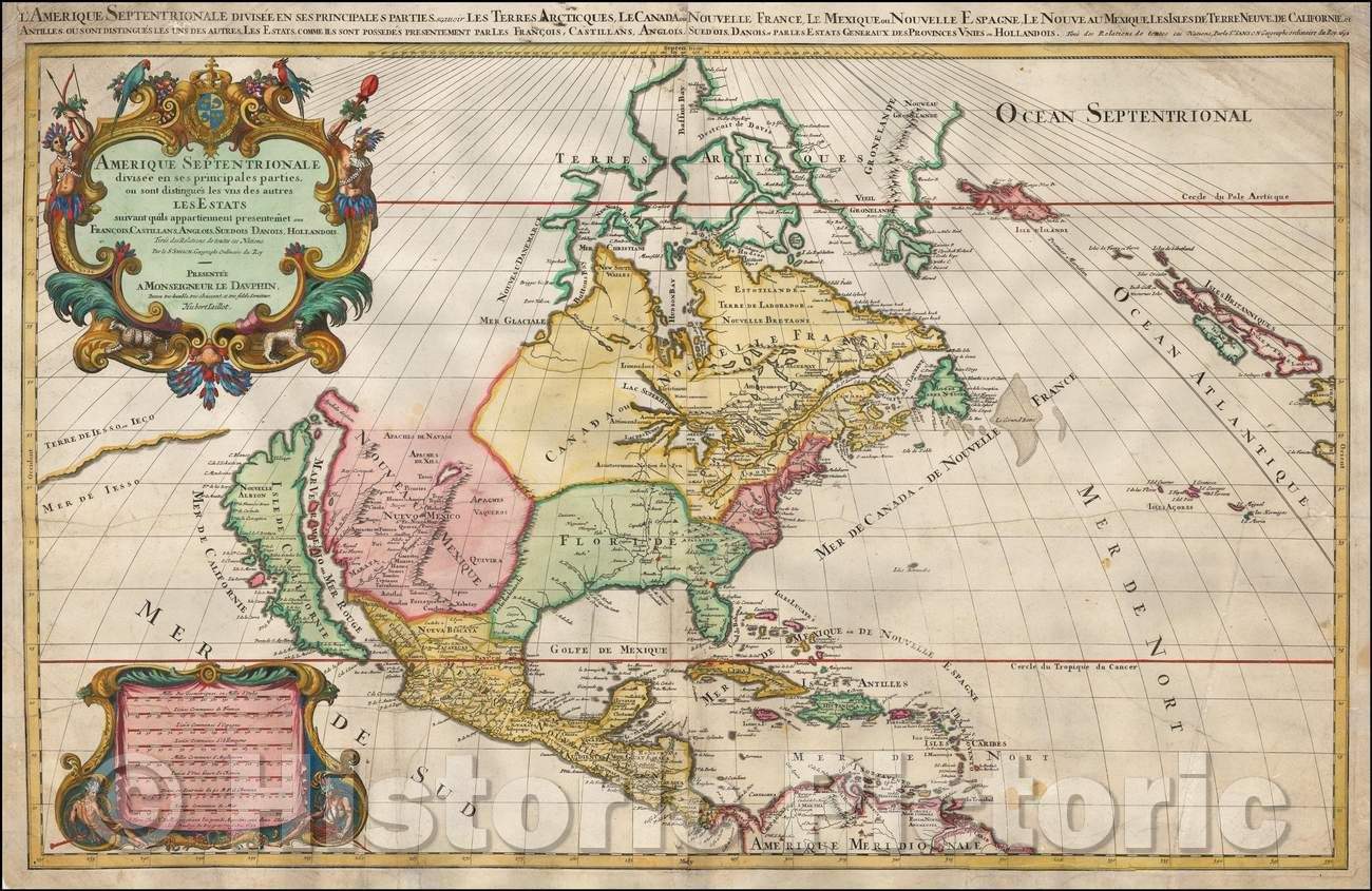 Historic Map - Amerique Septentrionale divisee en Ses Principales part ...
