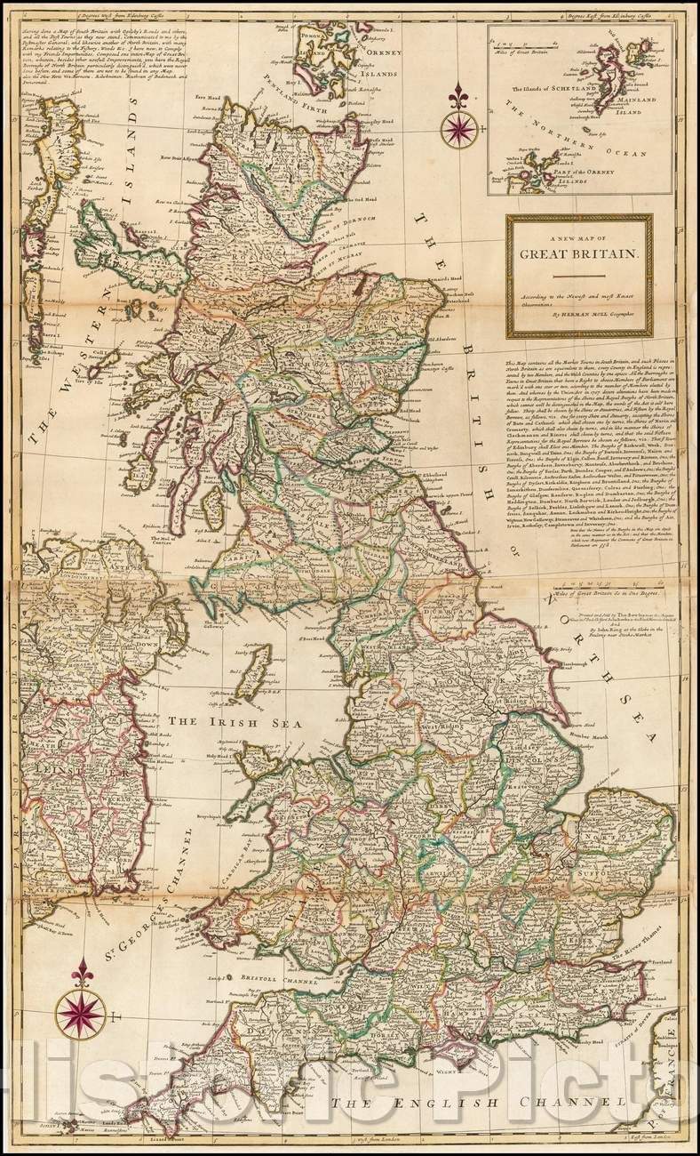 Historic Map - Great Britain - According to the Newest and most Exact ...