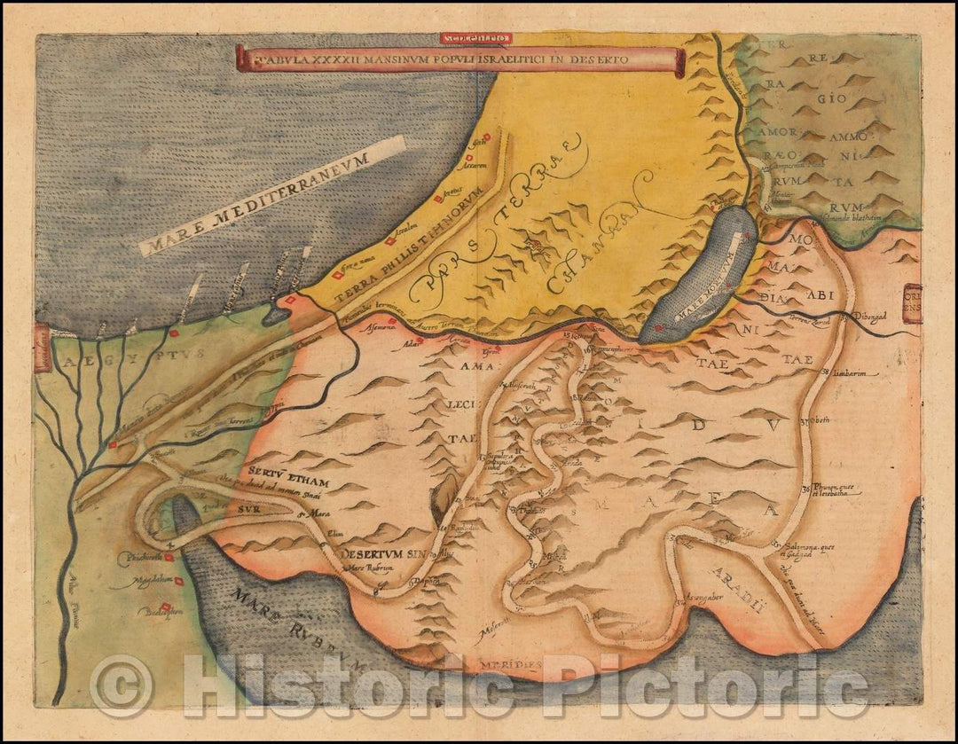 Historic Map - Tabula XXXXII Mansinum Populi Israelitici in Deserto/Ma ...