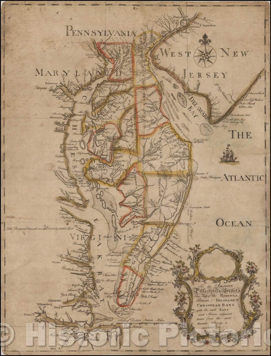 Historic Map - This Map of the Peninsula between Delaware & Chesopeak ...