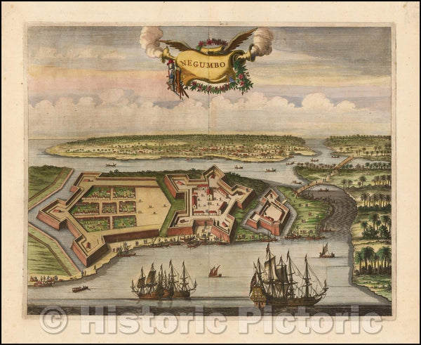 Historic Map - Negumbo/Map, published shortly after the completion of ...