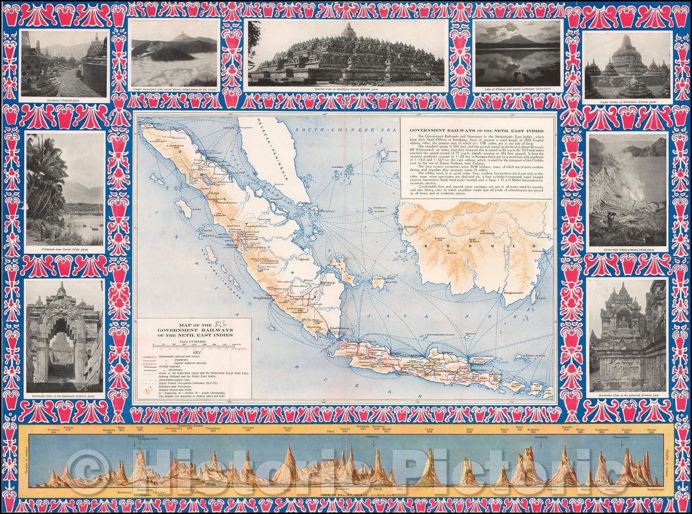 Historic Map - Map of the Government Railways of the Neth. East Indies ...