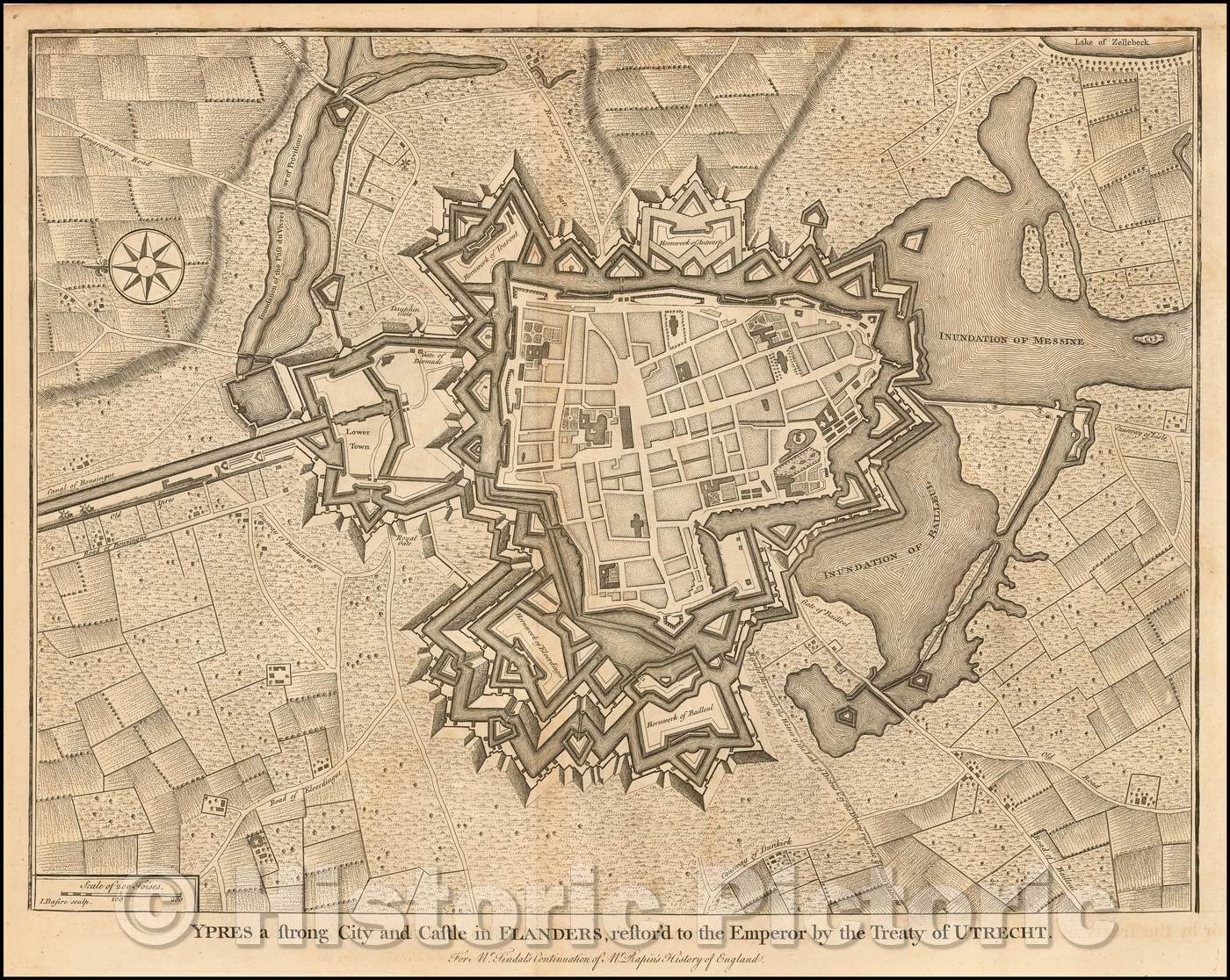 Historic Map - Flanders, restored to the Emperor, 1746, Paul de Rapin ...