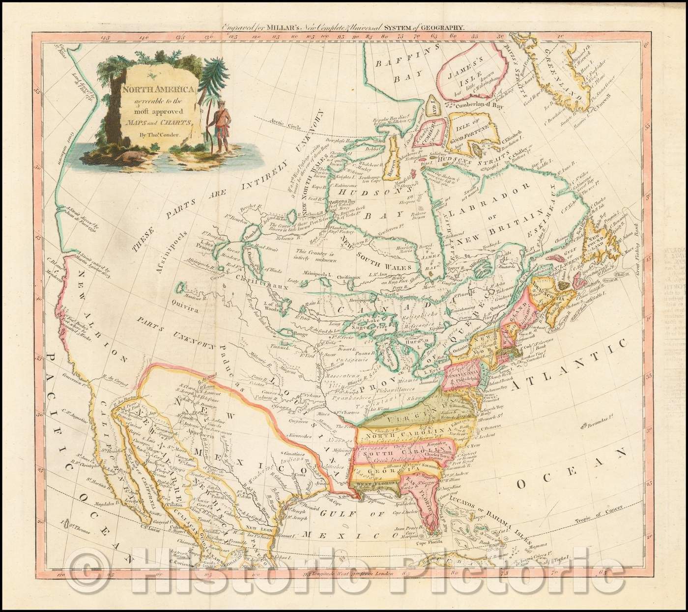 Historic Map - North America, agreeable to the most approved Maps and ...