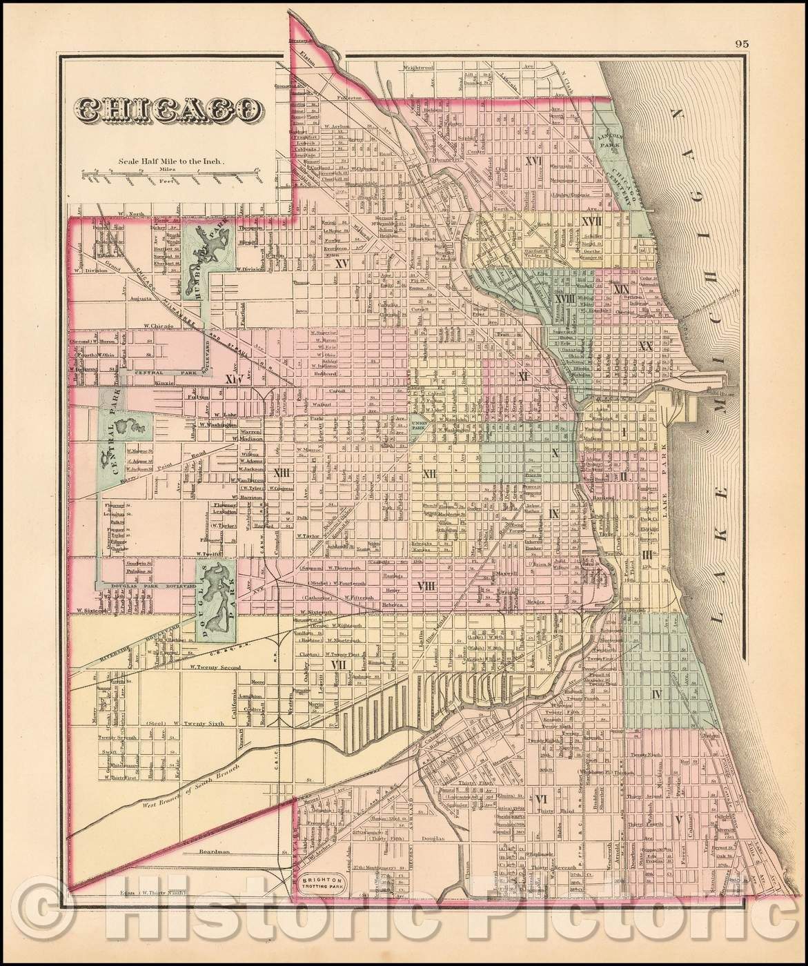 Historic Map - Chicago, 1875, O.W. Gray v3 – Historic Pictoric
