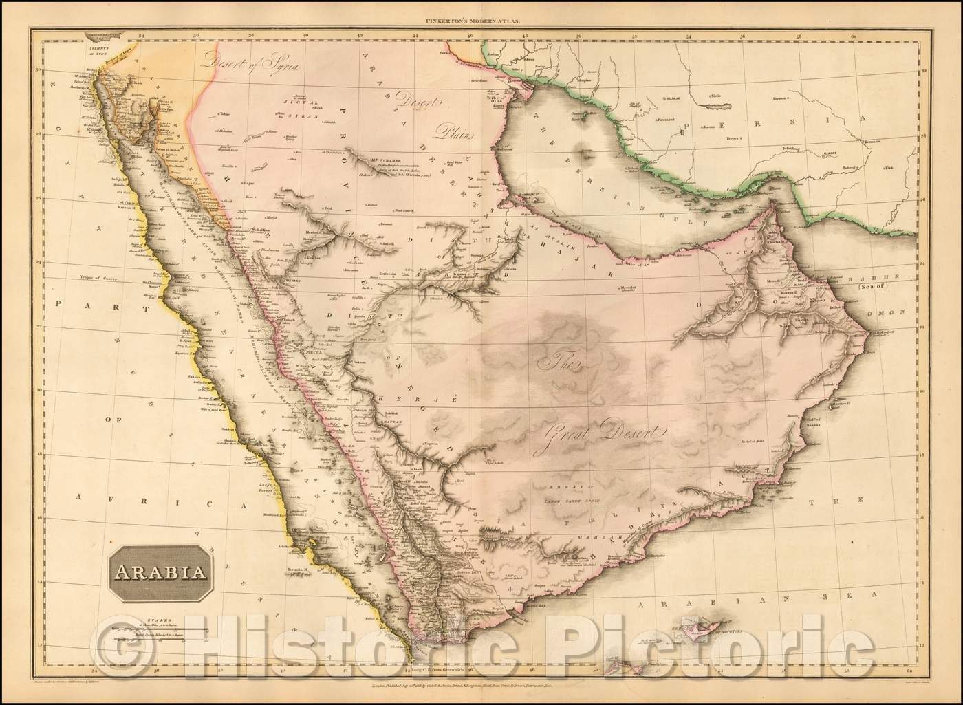 Historic Map - Arabia, 1812, John Pinkerton v2 – Historic Pictoric