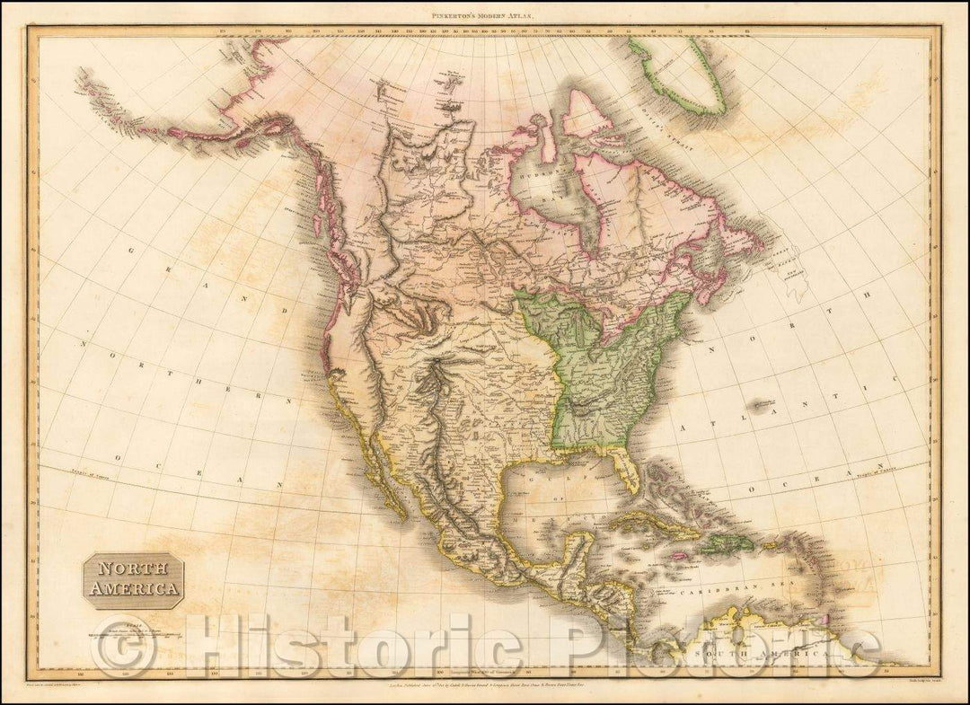 Historic Map - North America, 1815, John Pinkerton v2 – Historic Pictoric