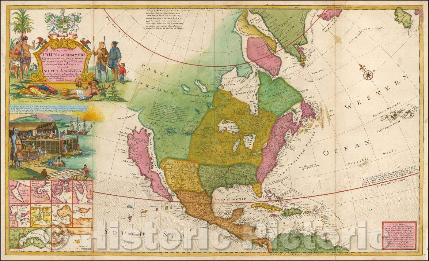 Historic Map - This Map of North America According To Ye Newest and Mo ...