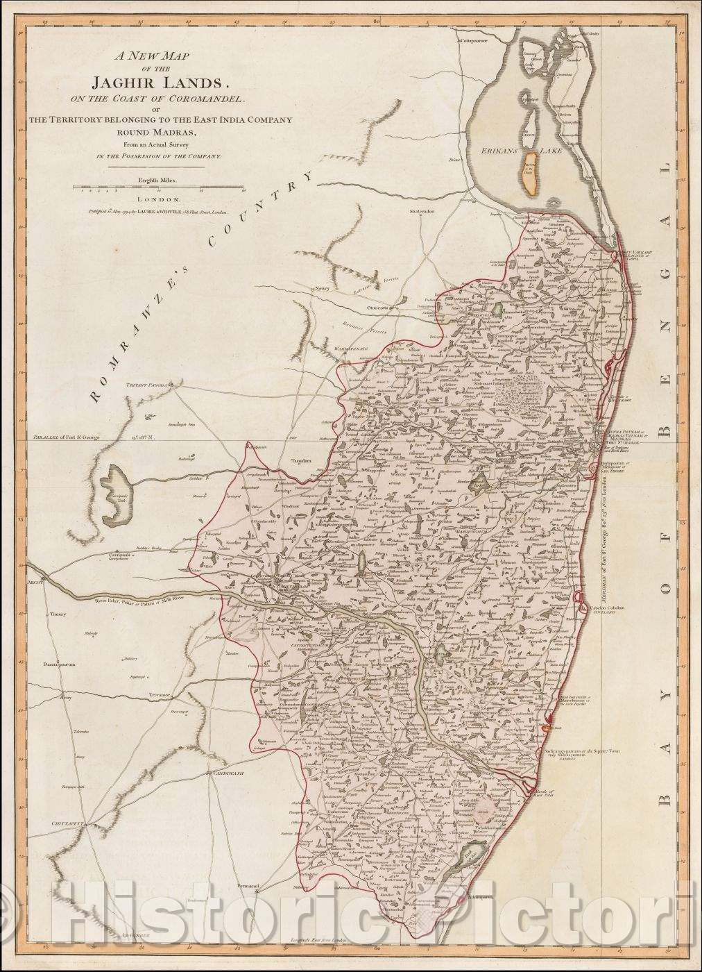 Historic Map - The Jaghir Lands, on the Coast of Coromandel. or The Te ...