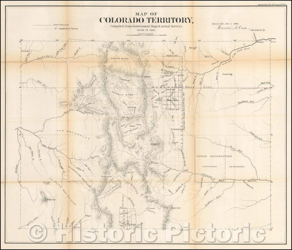 Historic Map - Map of Colorado Territory, 1861, General Land Office v2 ...