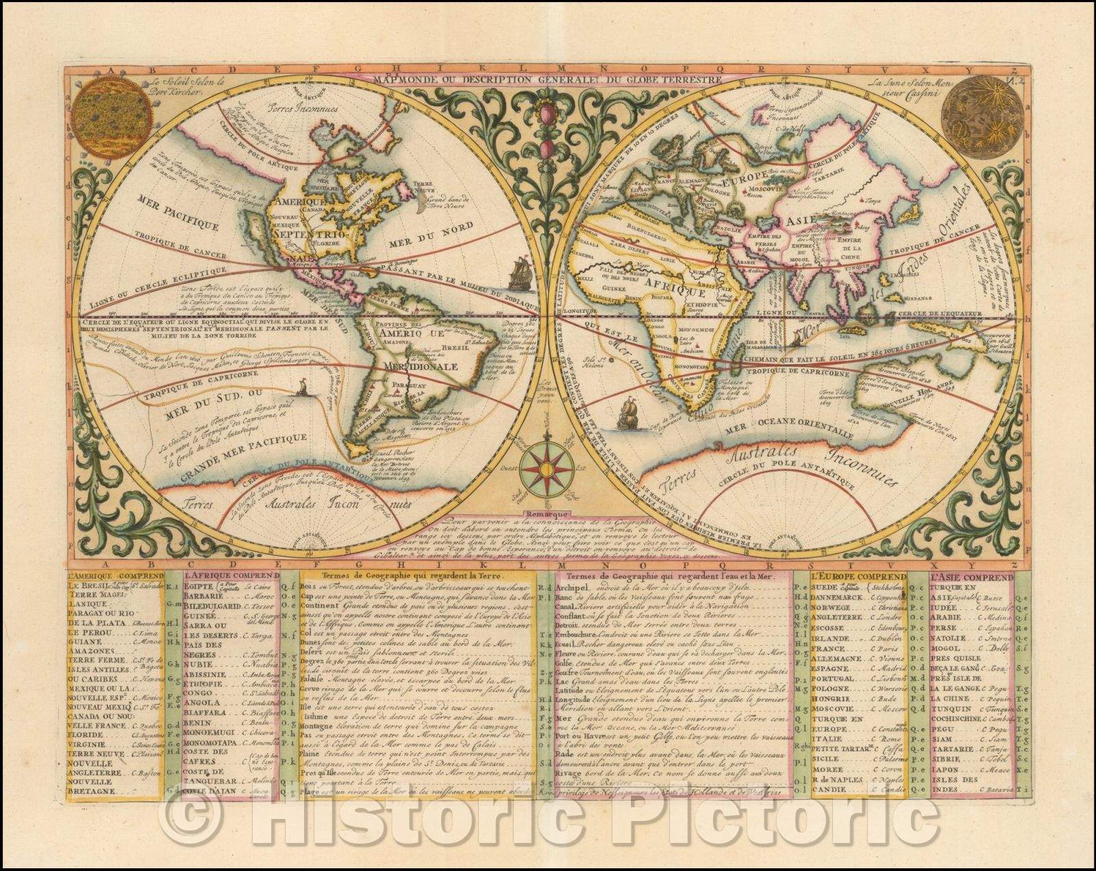 Historic Map - Mapmonde ou Description Genrale Du Globe Terrestre (Aus ...